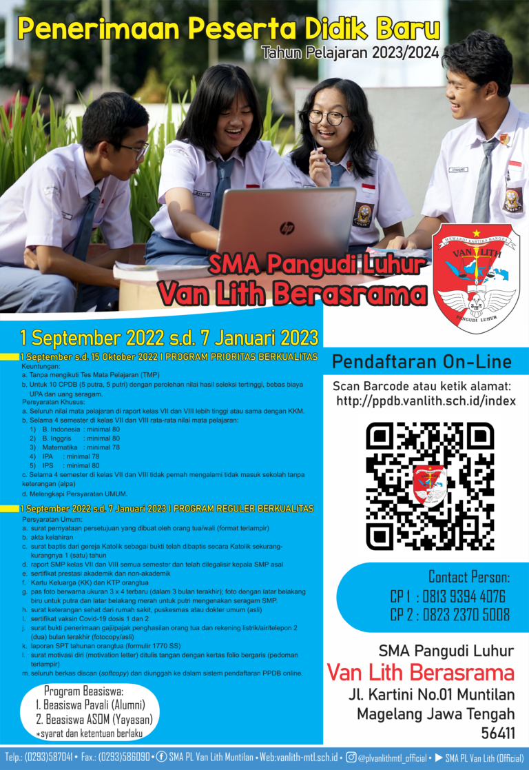 Penerimaan Peserta Didik Baru SMA Pangudi Luhur Van Lith Berasrama ...