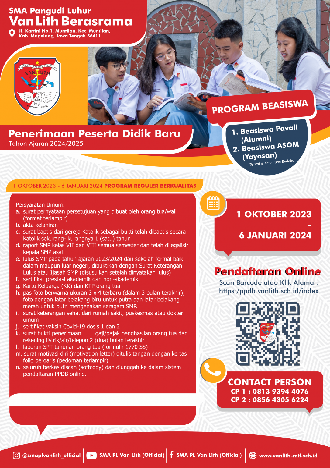 Penerimaan Peserta Didik Baru SMA Pangudi Luhur Van Lith Berasrama ...